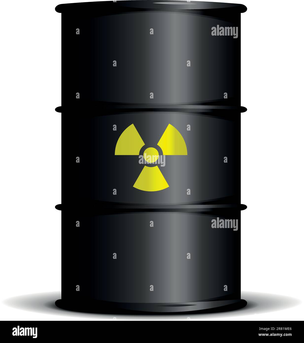 illustration of a black barrel with a radioactive warning label Stock ...