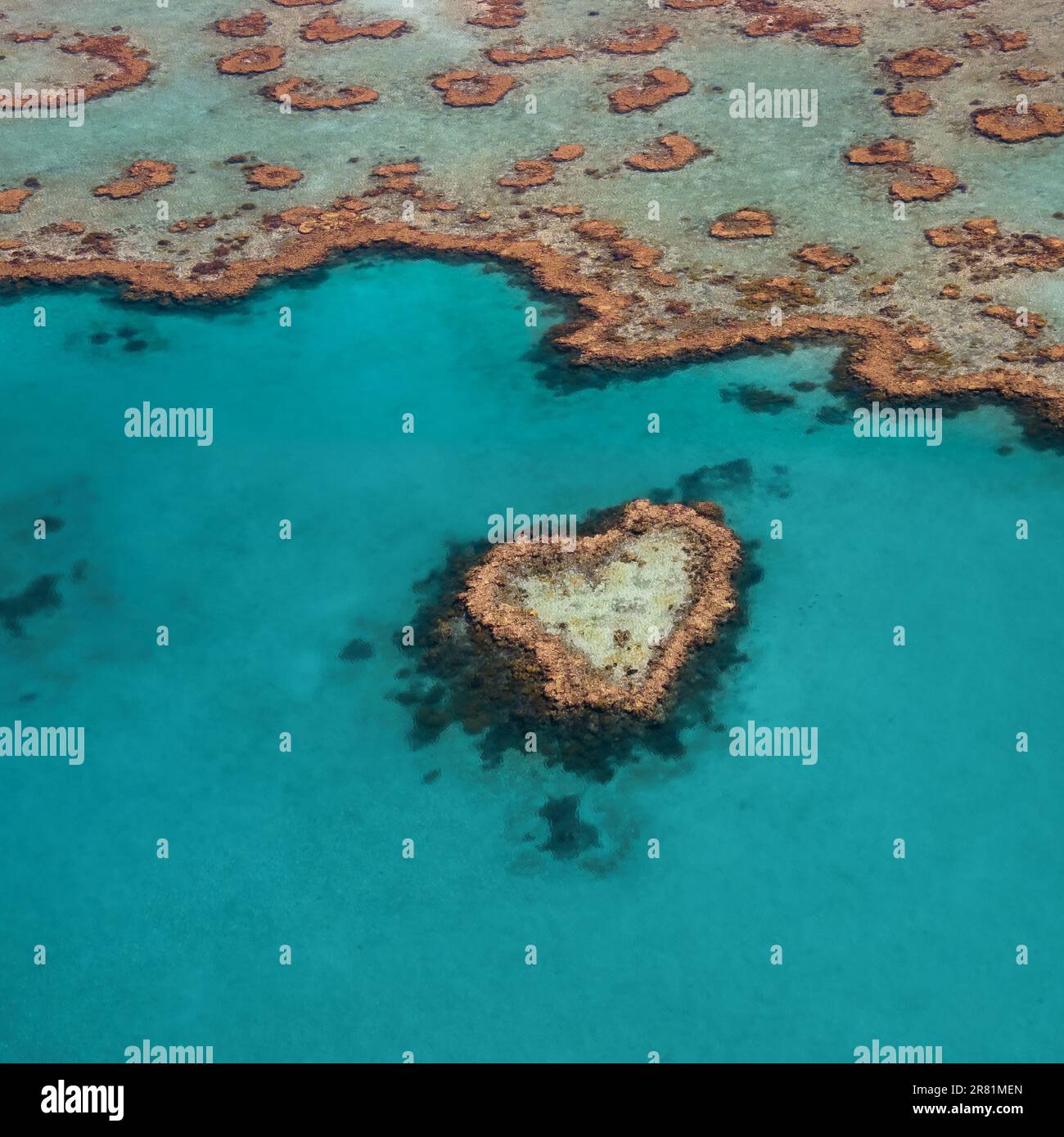 Heart Reef in the Whitsundays Queensland Australia. Famous reef that is ...