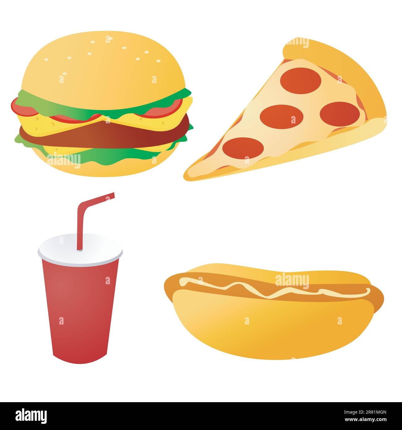 fast food set vector Stock Vector Image & Art - Alamy