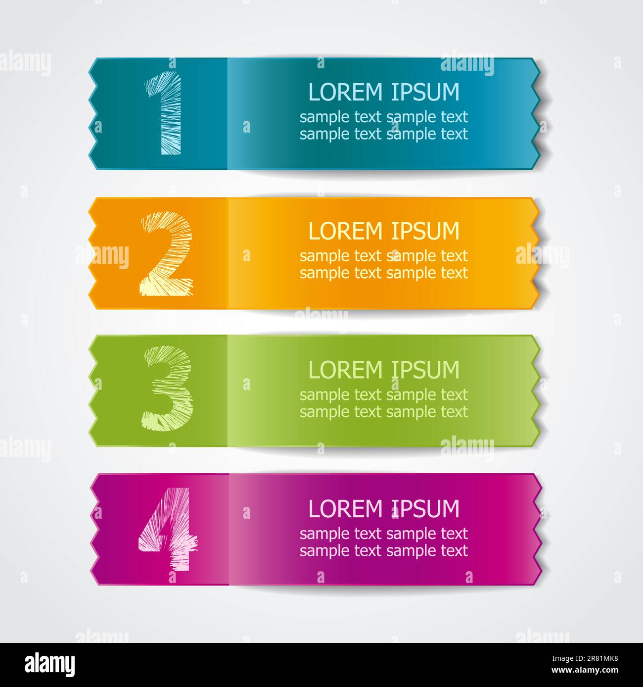 Vector set of colored ribbons for different sample options Stock Vector ...