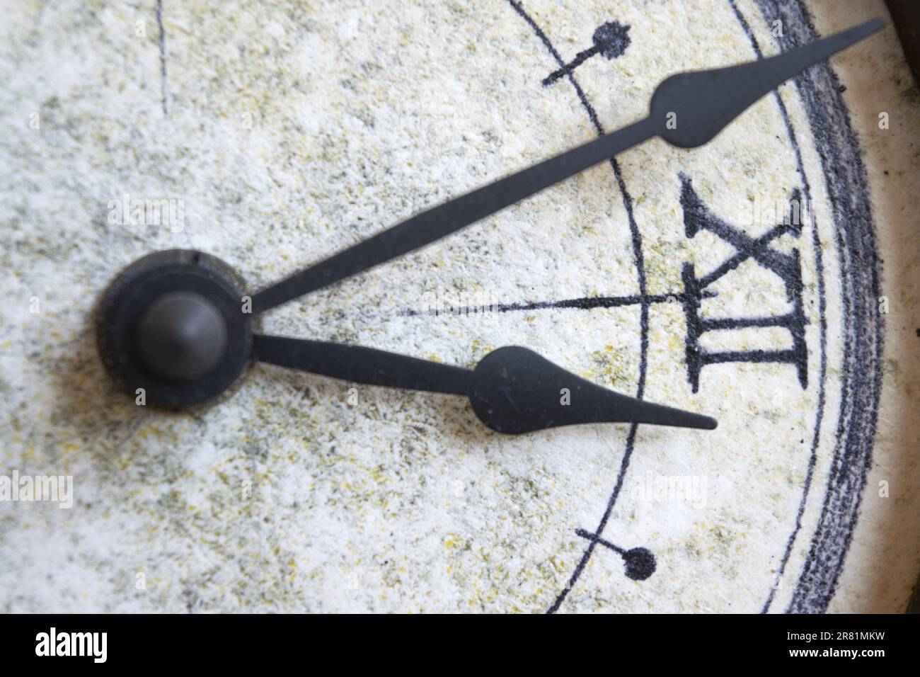 concept of time with the hands of an ancient wall clock Stock Photo - Alamy