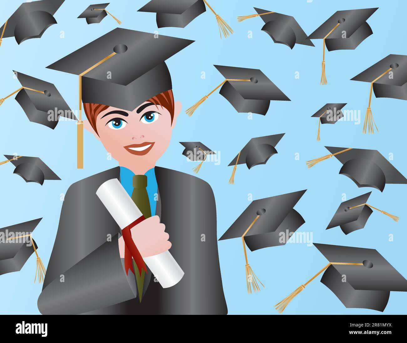Male college graduate diploma Stock Vector Images - Alamy