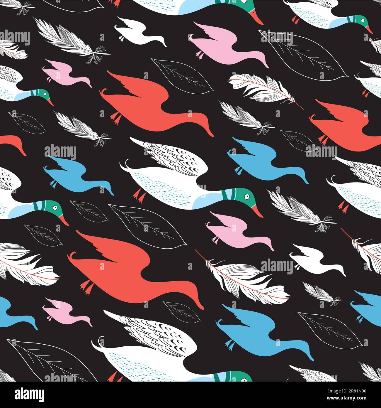 Duck bird seamless pattern hi-res stock photography and images - Alamy