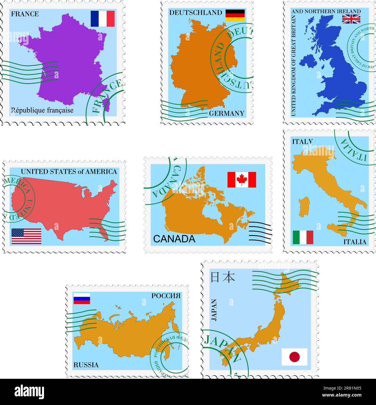 Asian countries map hi-res stock photography and images - Alamy