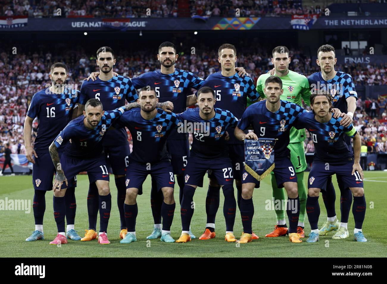 ROTTERDAM - Back row (lr) Luka Ivanusec of Croatia, Josip Sutalo of ...
