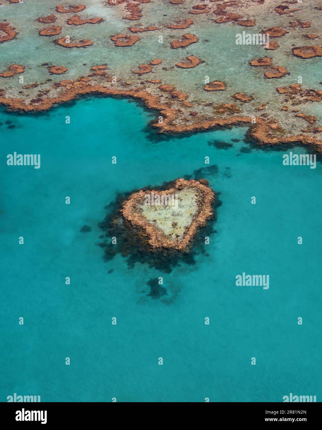 Heart Reef in the Whitsundays Queensland Australia. Famous reef that is ...