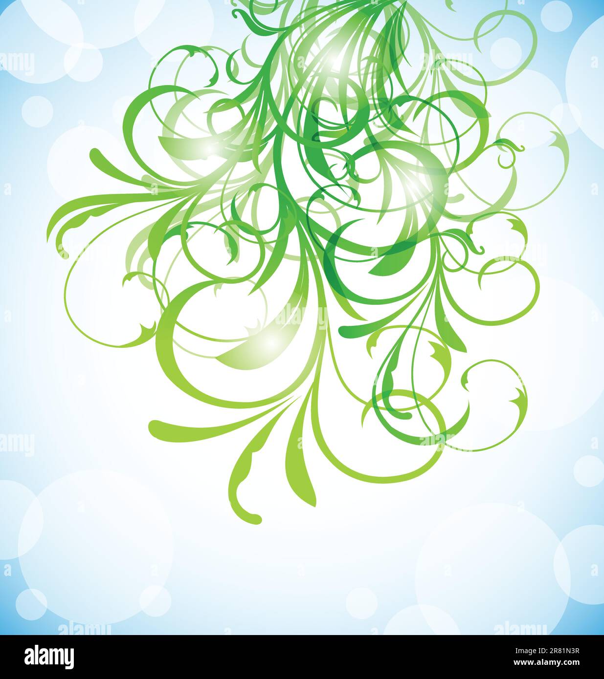 Illustration spring floral background with transparency elements for ...