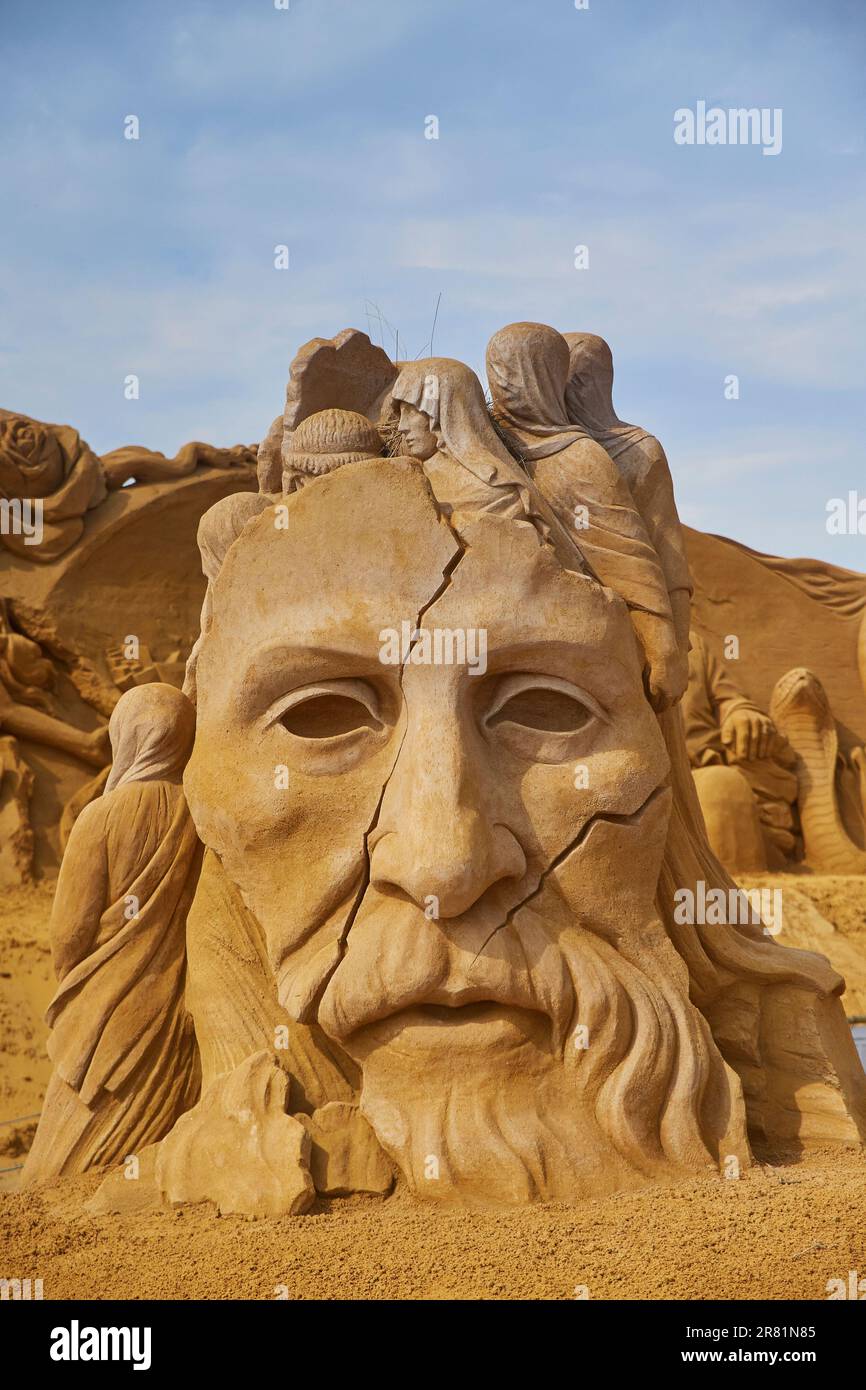 Sondervig, Denmark, May, 2023: International Sand Sculpture Festival ...