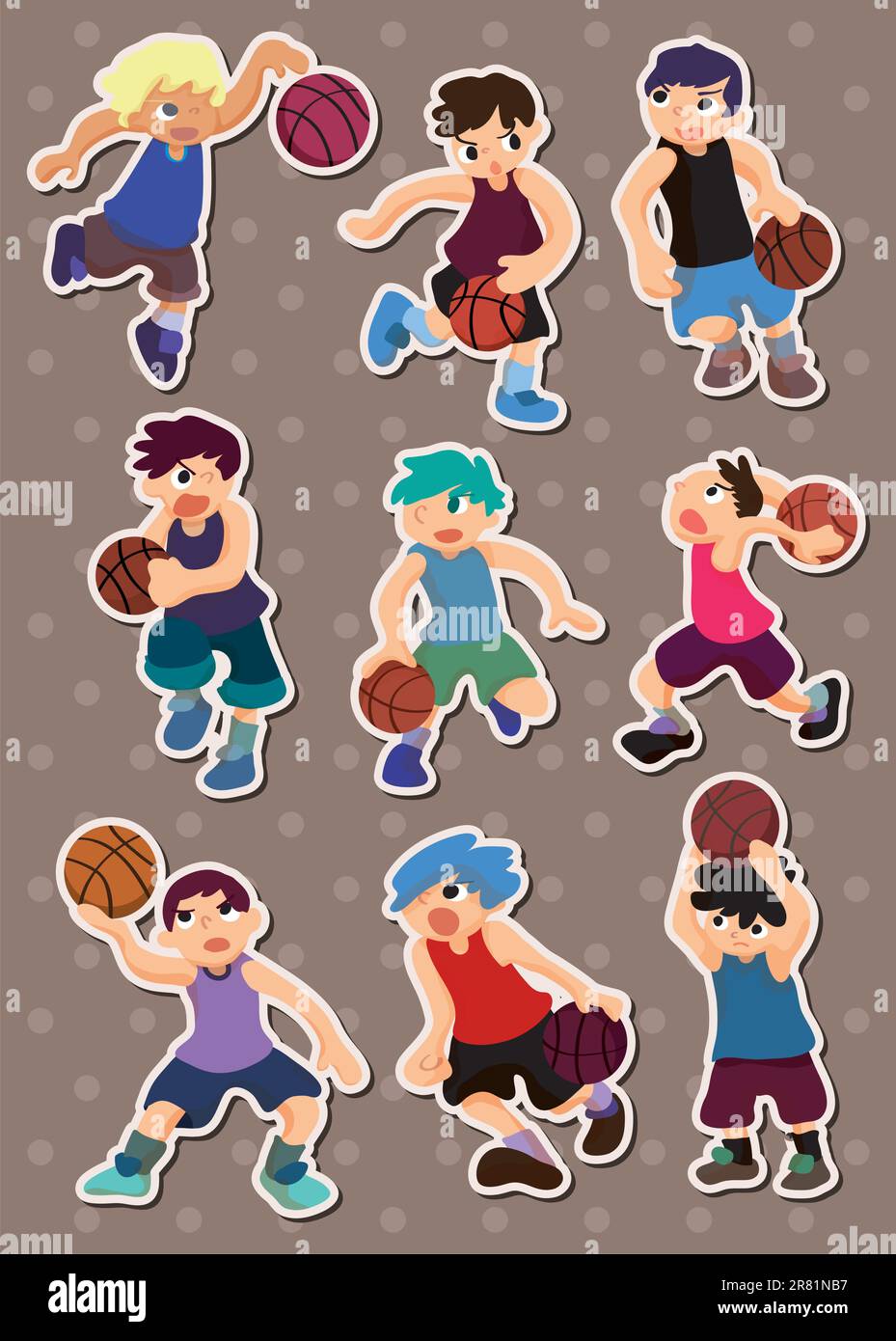 cartoon basketball player stickers Stock Vector Image & Art - Alamy