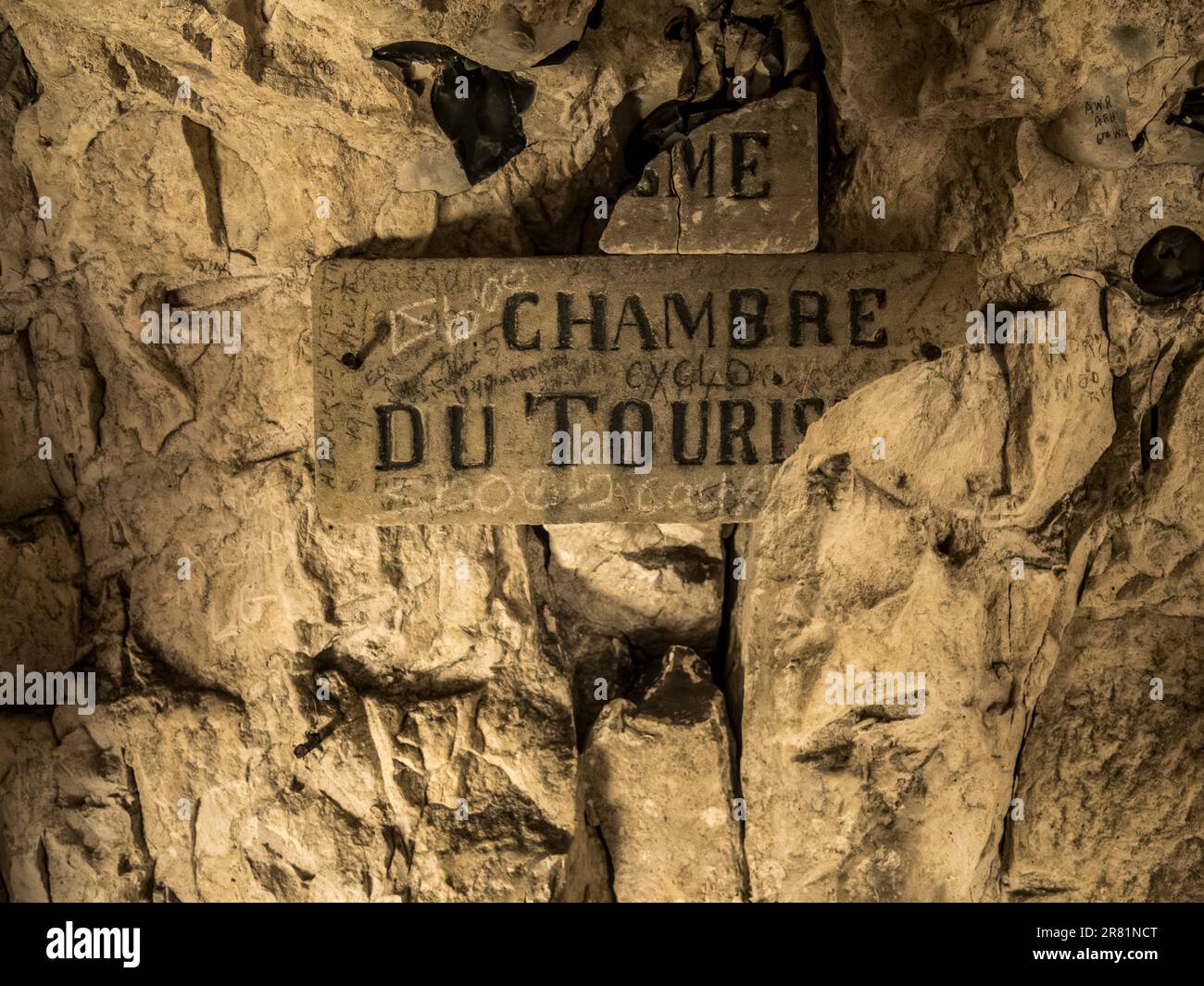 The image is of direction signs at the medieval underground city museum ...