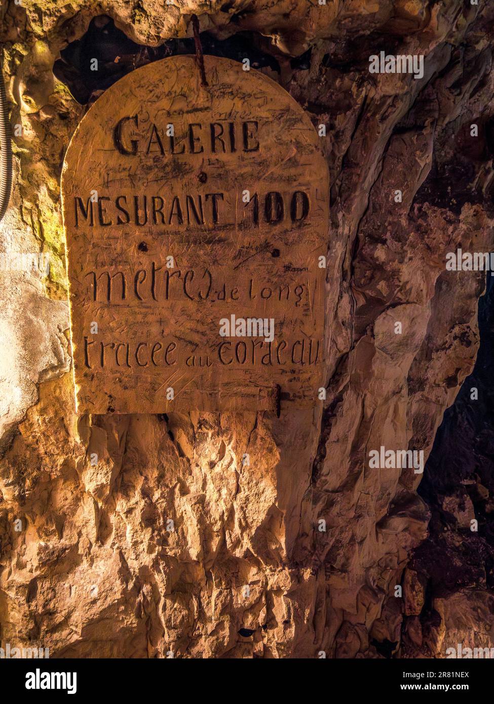 The image is of direction signs at the medieval underground city museum ...