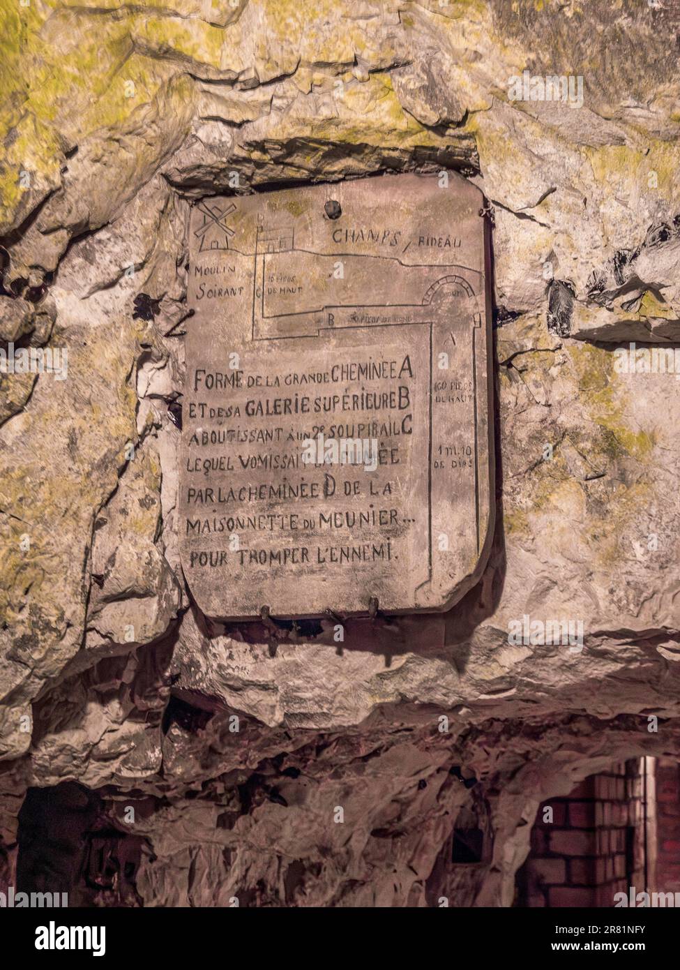 The image is of direction signs at the medieval underground city museum ...