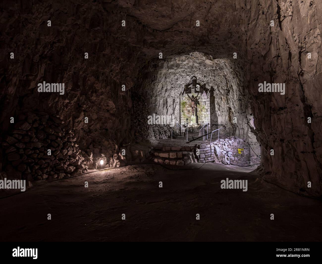 The image is of the main chapel at the medieval underground city museum ...