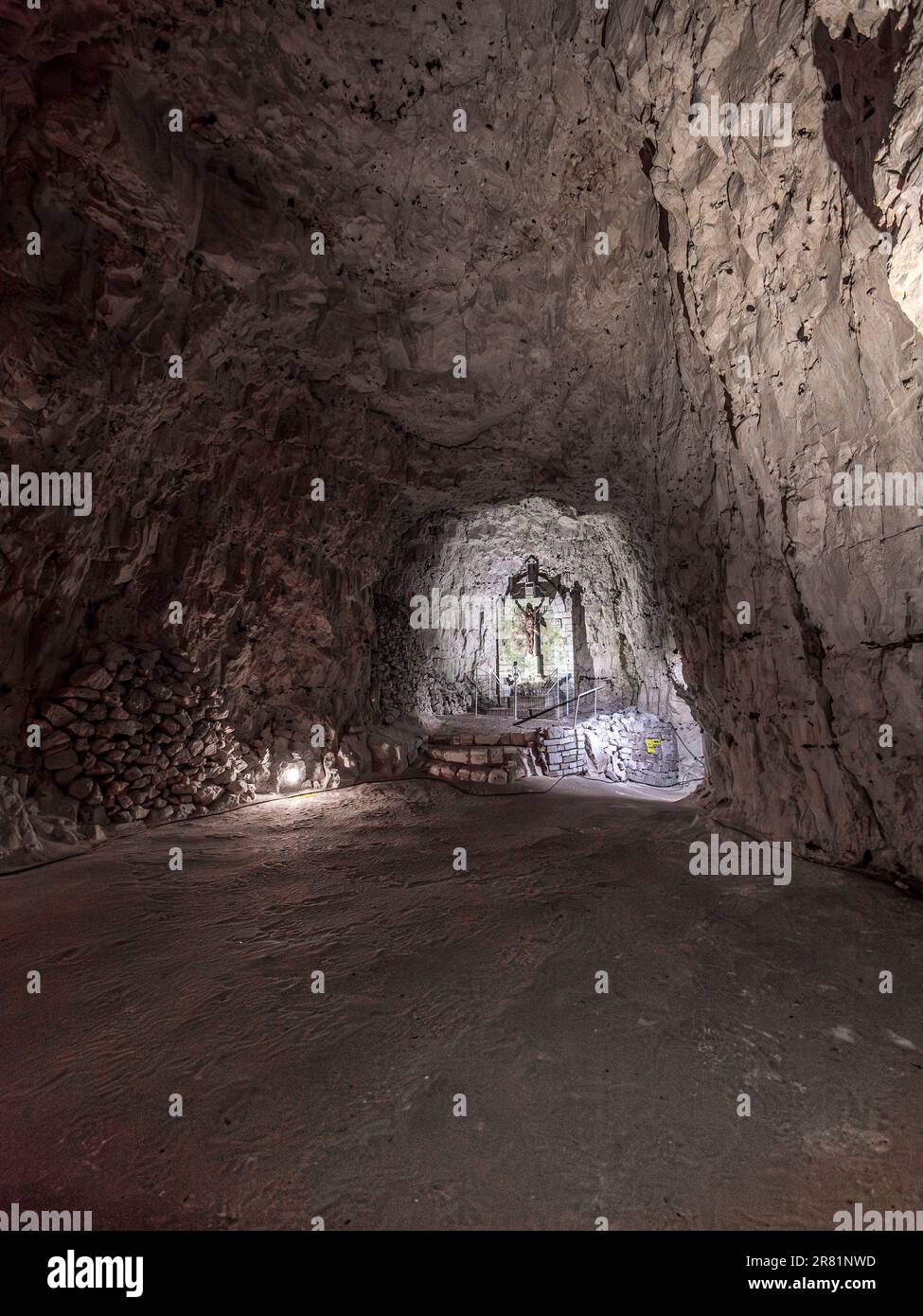 The image is of the main chapel at the medieval underground city museum ...