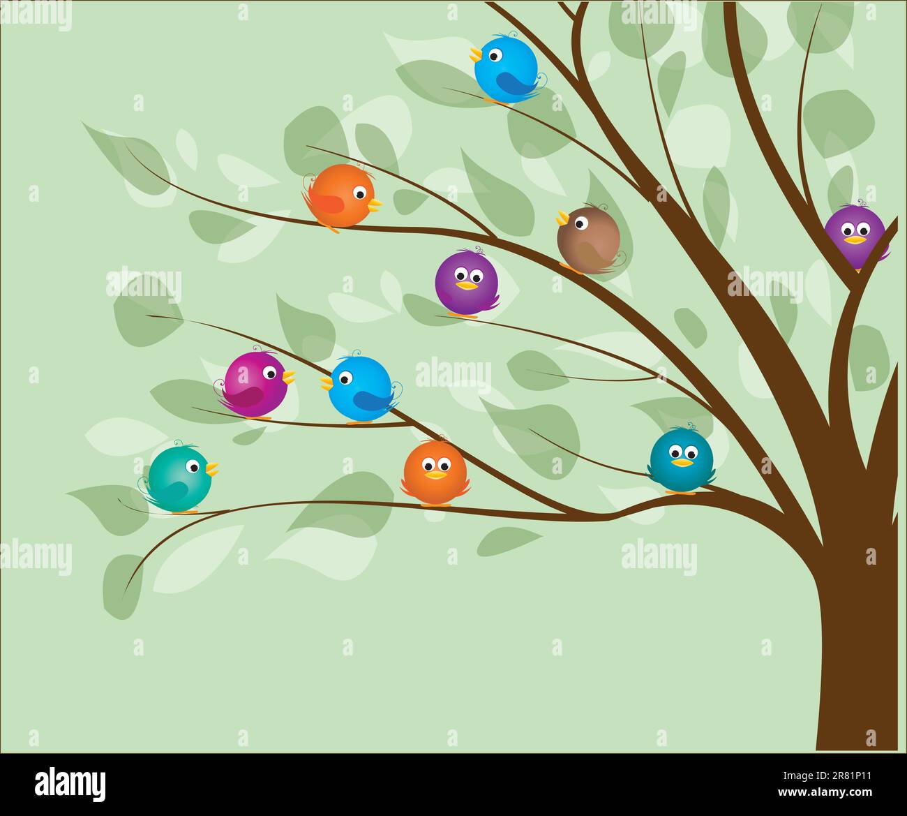 Birds in the daytime Stock Vector Images - Alamy