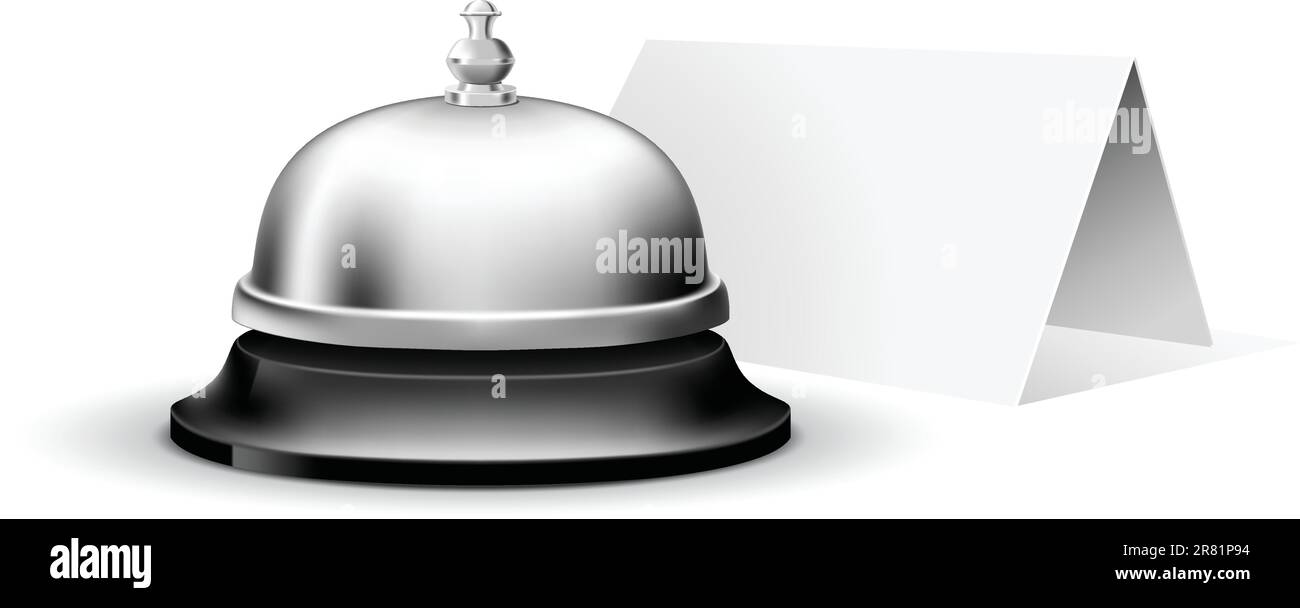 Service bell with blank calling card, made with gradient mesh Stock ...