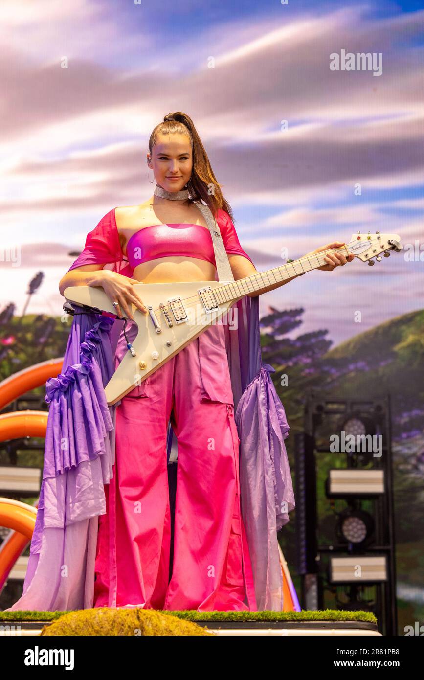 Manchester, USA. 17th June, 2023. Sophie Hawley-Weld of Sofi Tukker ...