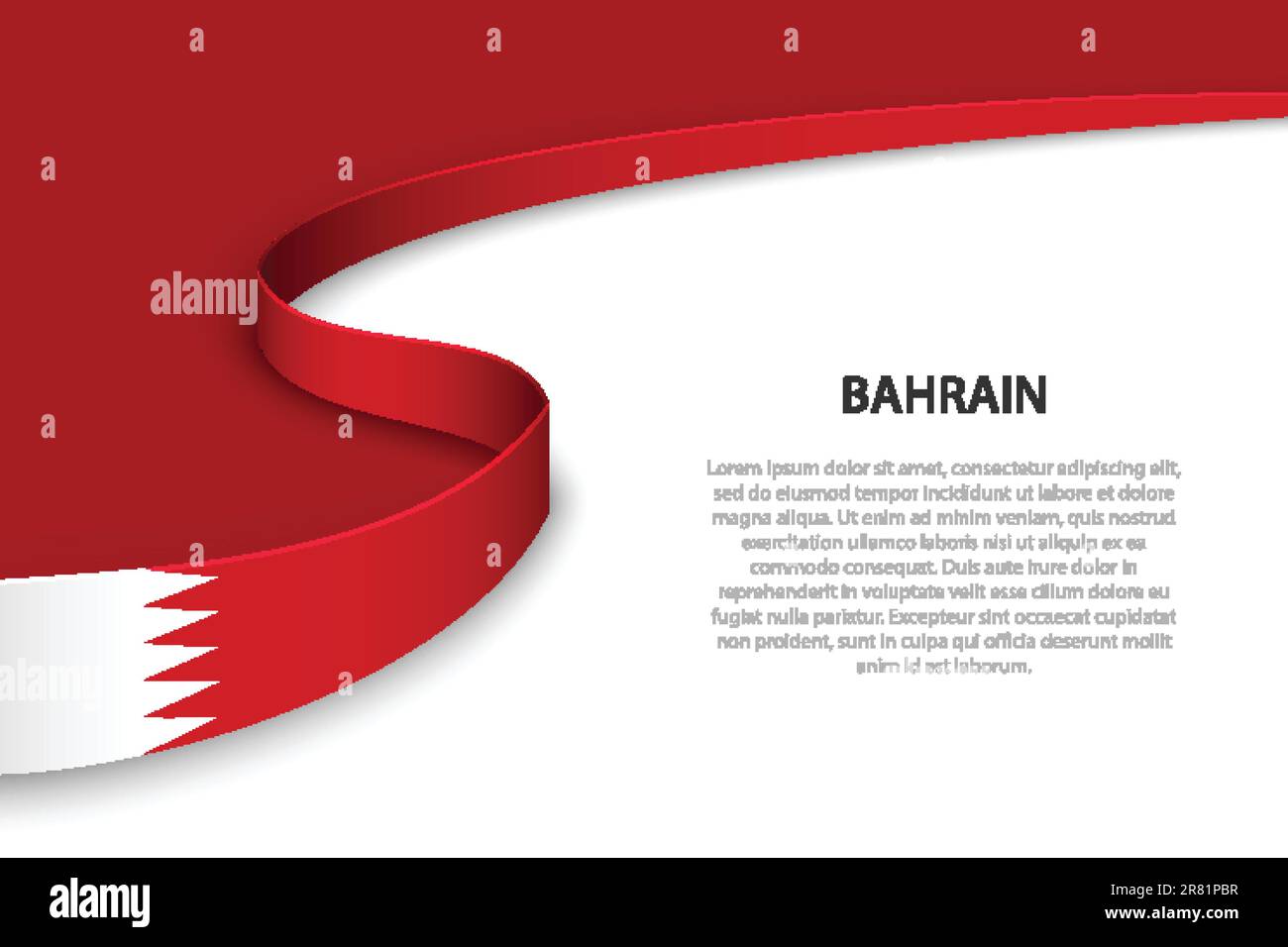 Wave flag of Bahrain with copyspace background. Banner or ribbon vector ...
