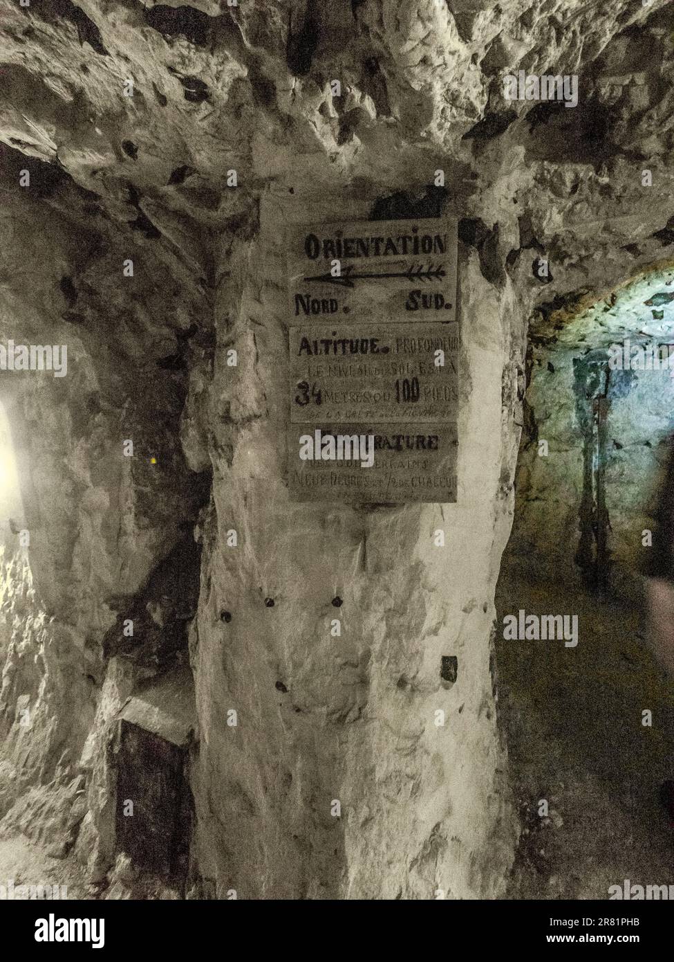 The image is of direction signs at the medieval underground city museum ...