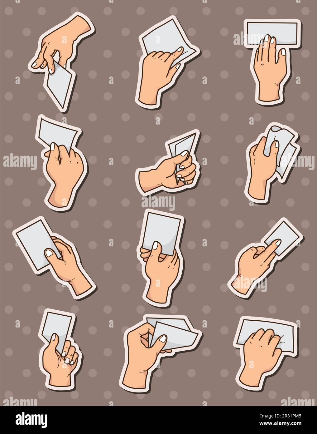 hand card stickers Stock Vector Image & Art - Alamy