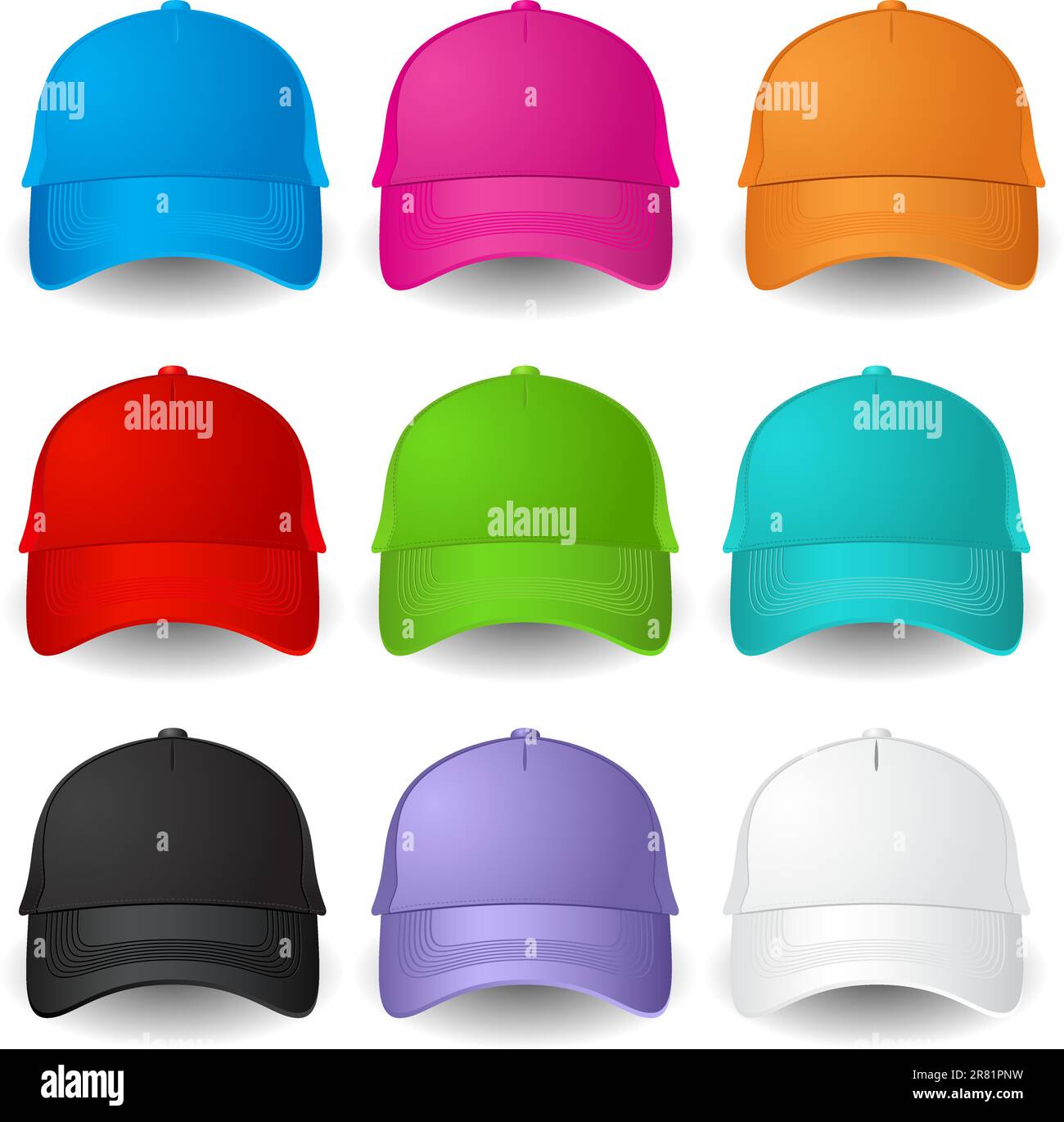 Set of Baseball caps. Illustration on white background Stock Vector ...