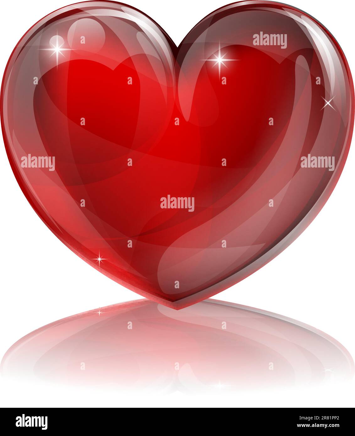 An illustration of a bright shiny red heart shaped symbol Stock Vector ...