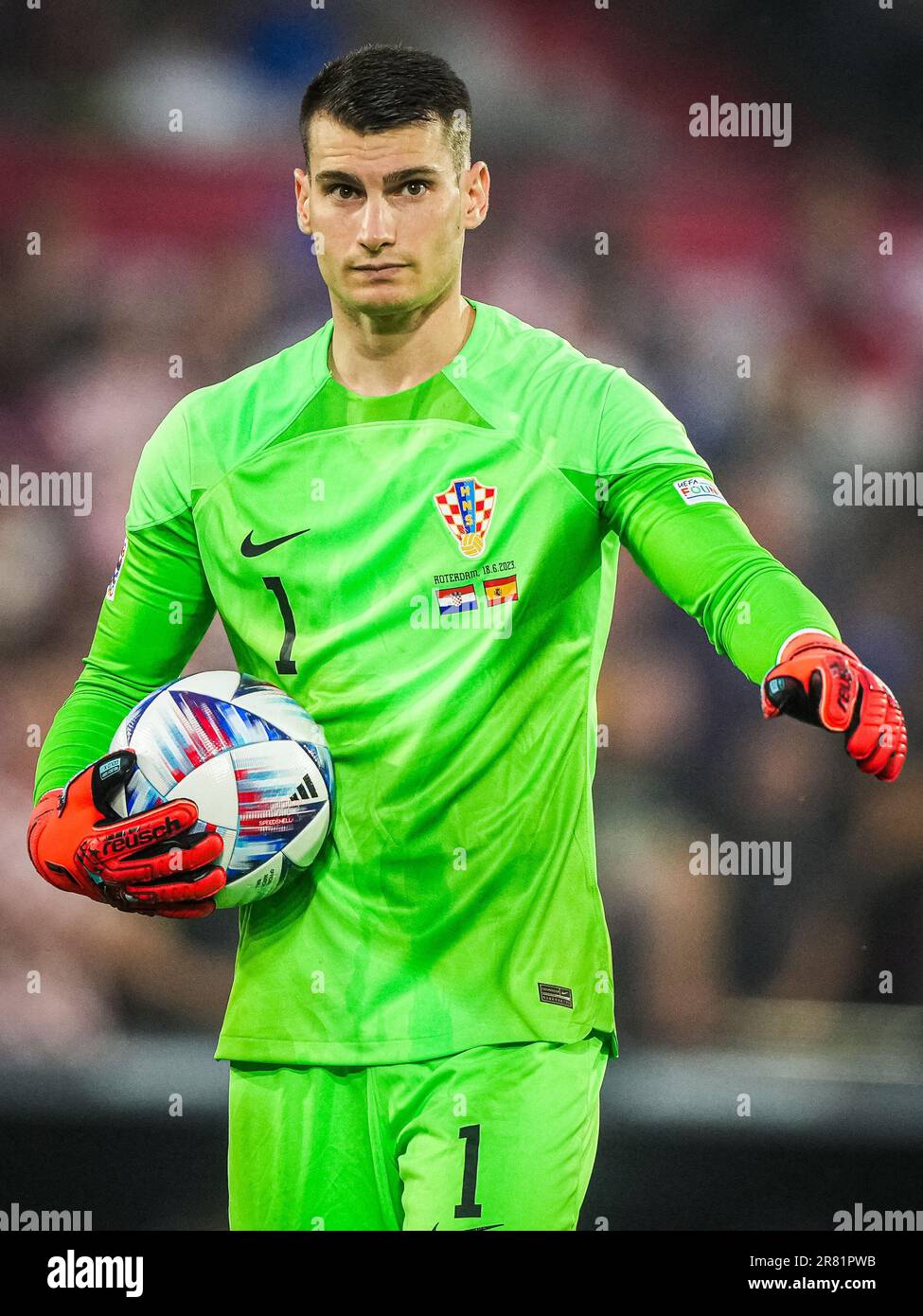 Rotterdam, Netherlands. 18th June, 2023. Rotterdam - Croatia goalkeeper ...