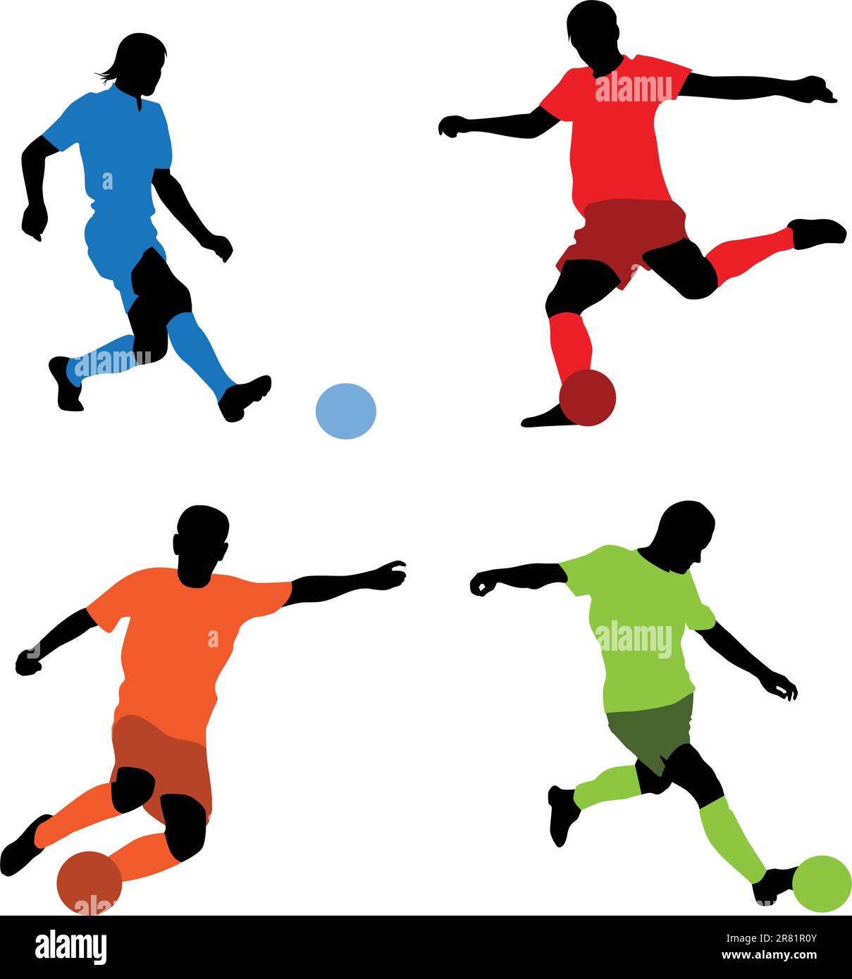Four soccer players Stock Vector Images - Alamy