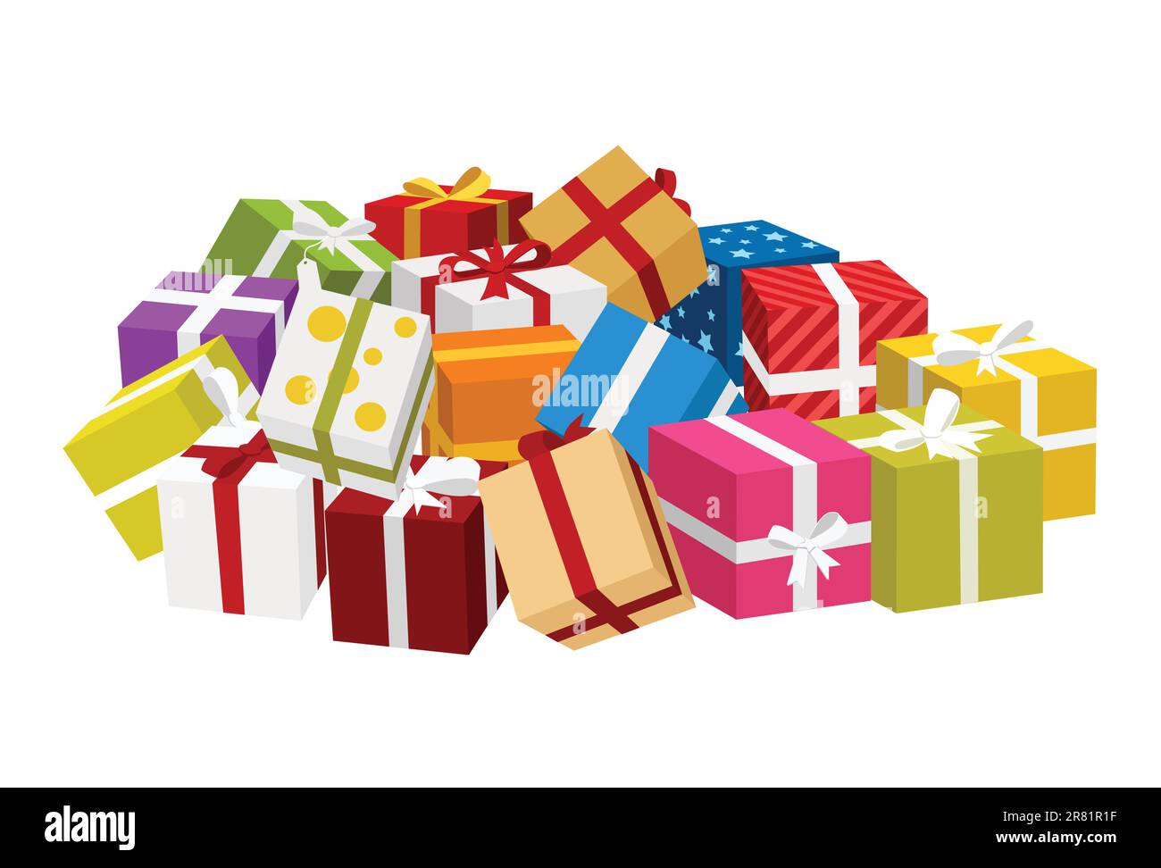 stack of gifts isolated on with background Stock Vector Image & Art - Alamy