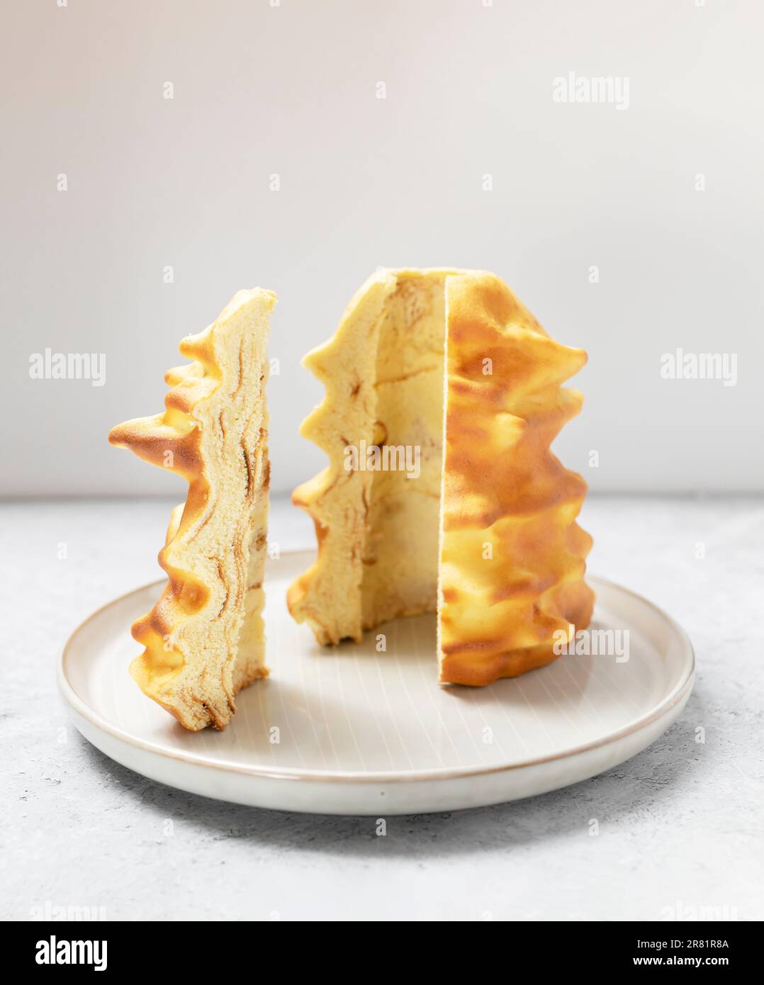 Cut piece of Sakotis ,sekacz, baumkuchen, traditional cake in ...