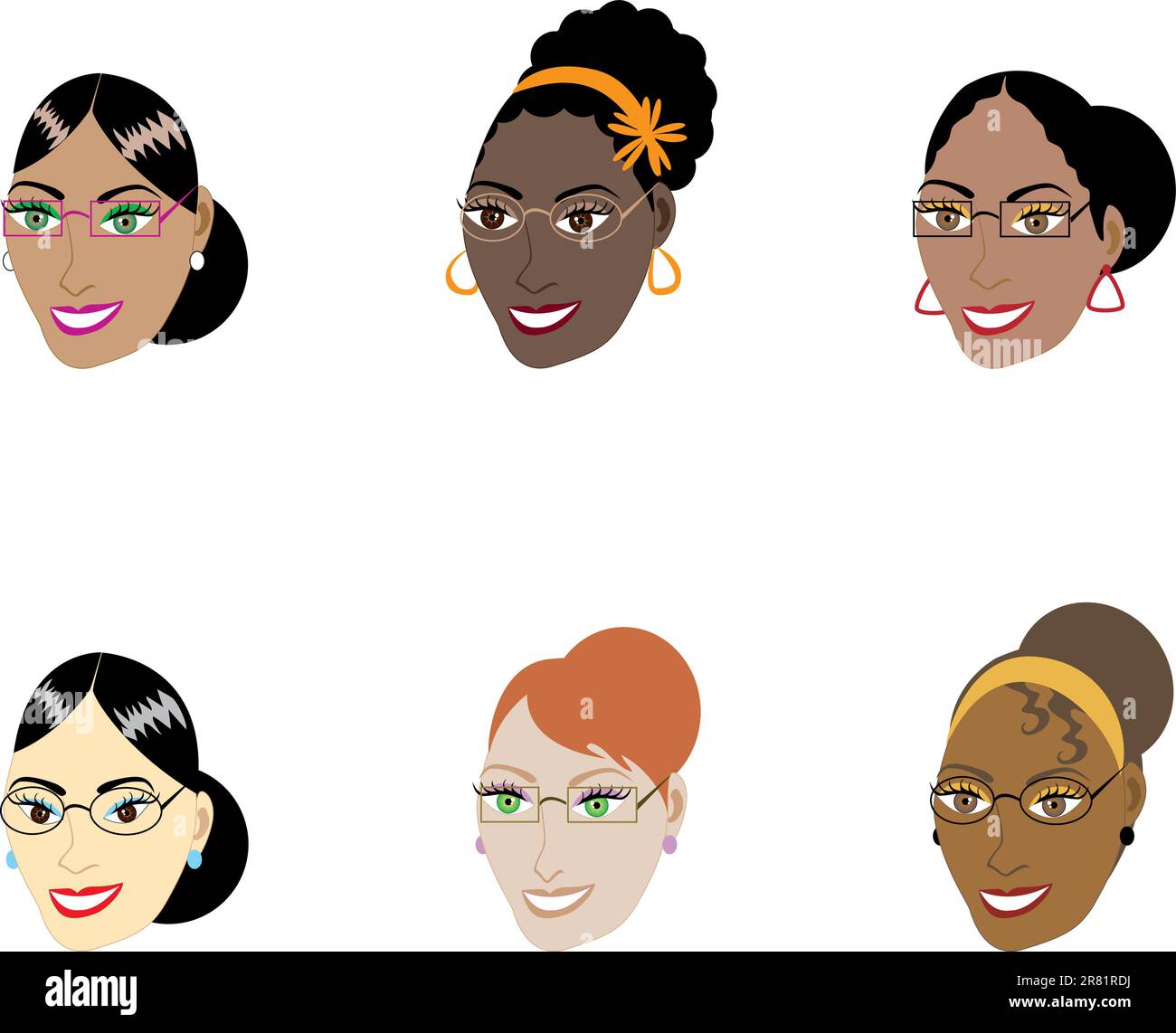 Brunette brown hair wavy Stock Vector Images - Alamy