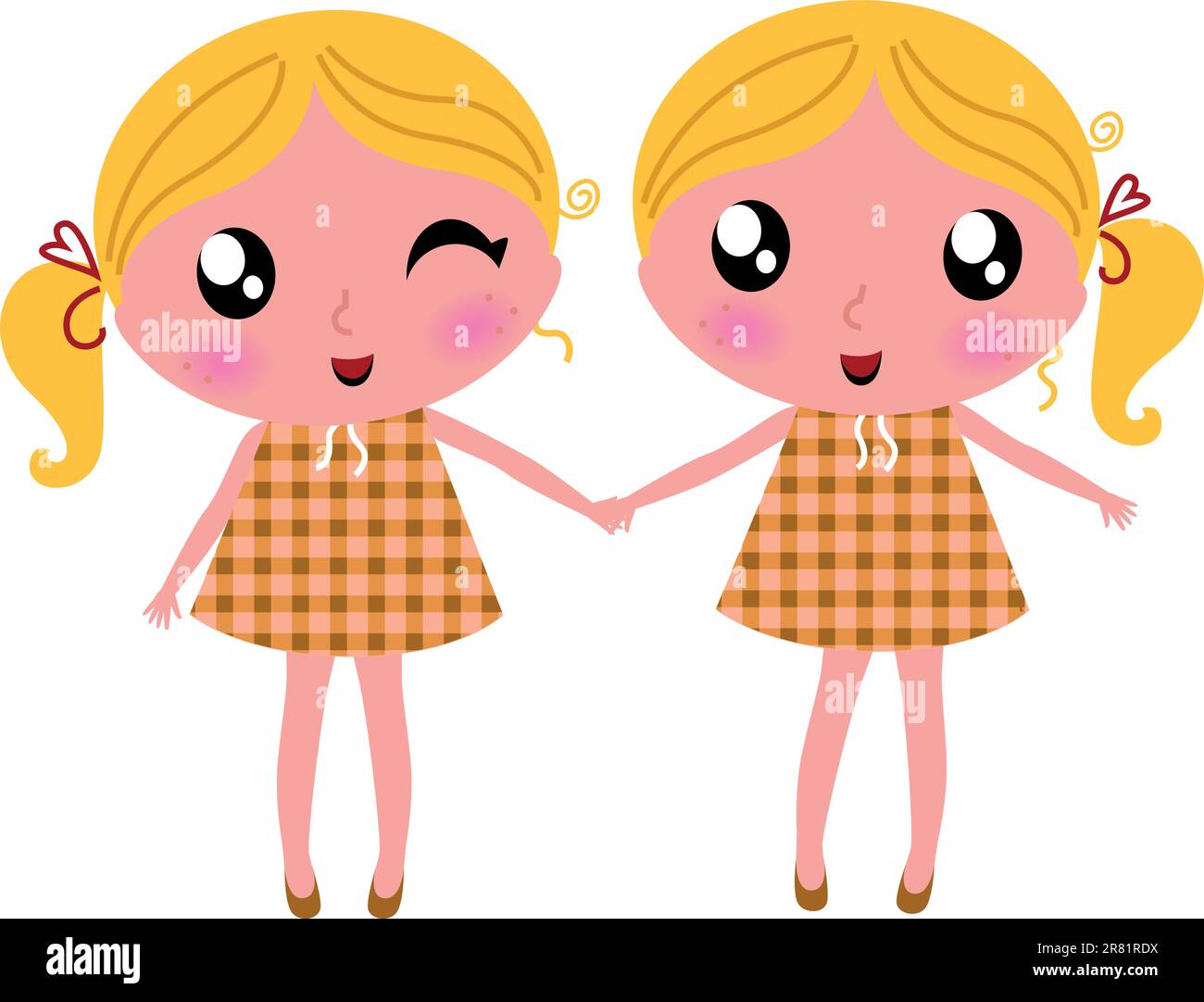 It's wonderful to be twice! Vector cartoon Illustration Stock Vector ...