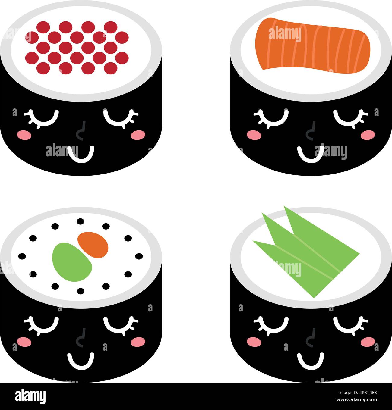 Sushi collection isolated on white. Vector Stock Vector Image & Art - Alamy