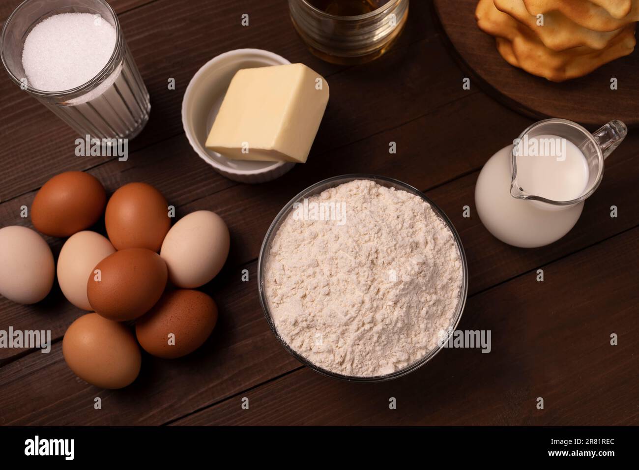 Top view of ingredients for baking baumkuchen, sakotis ,sekacz on ...