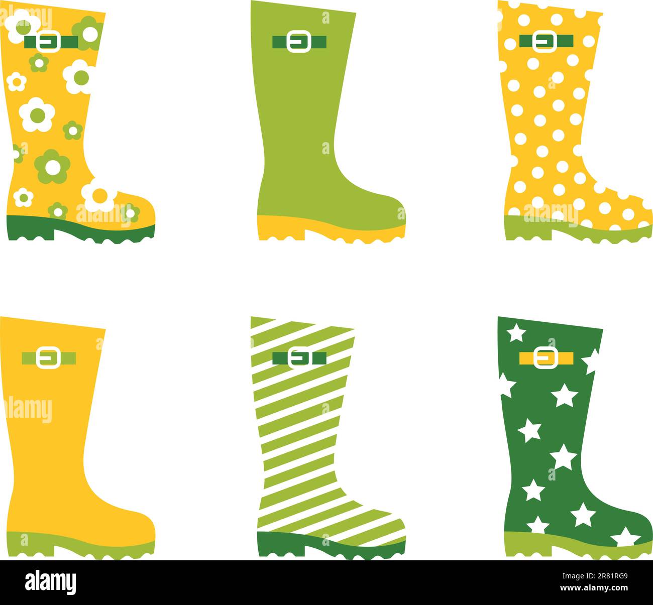 Wellington spring boots collection. Vector Stock Vector Image & Art - Alamy