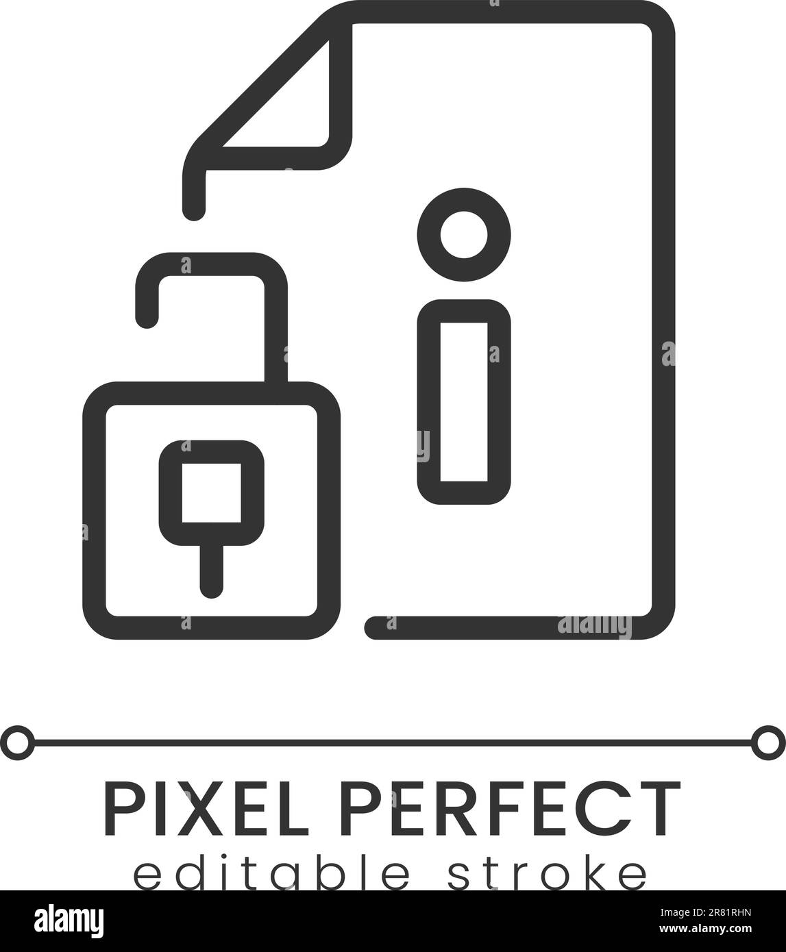 Access to information pixel perfect linear icon Stock Vector Image & Art - Alamy