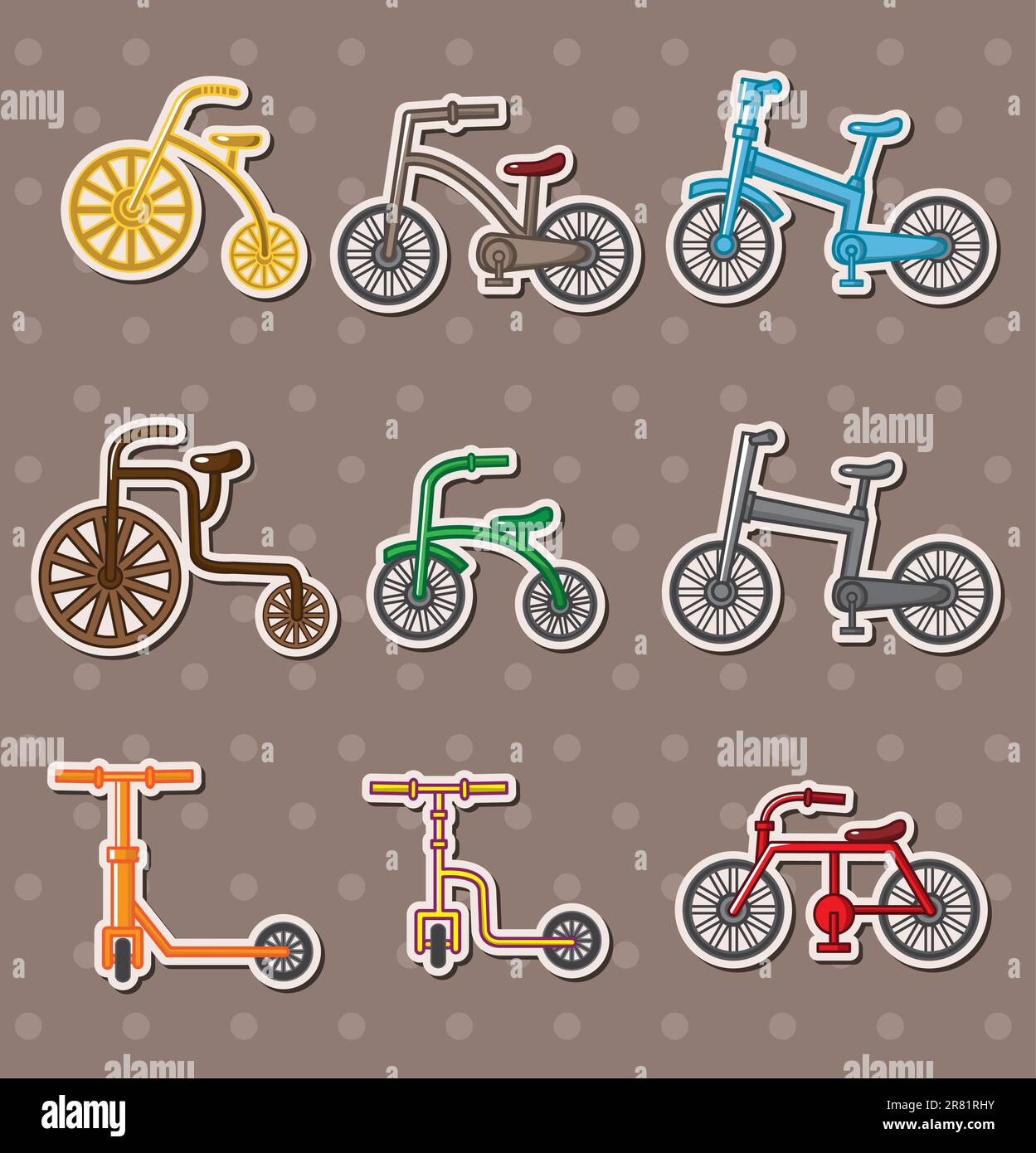 cartoon Bicycle stickers Stock Vector Image & Art - Alamy