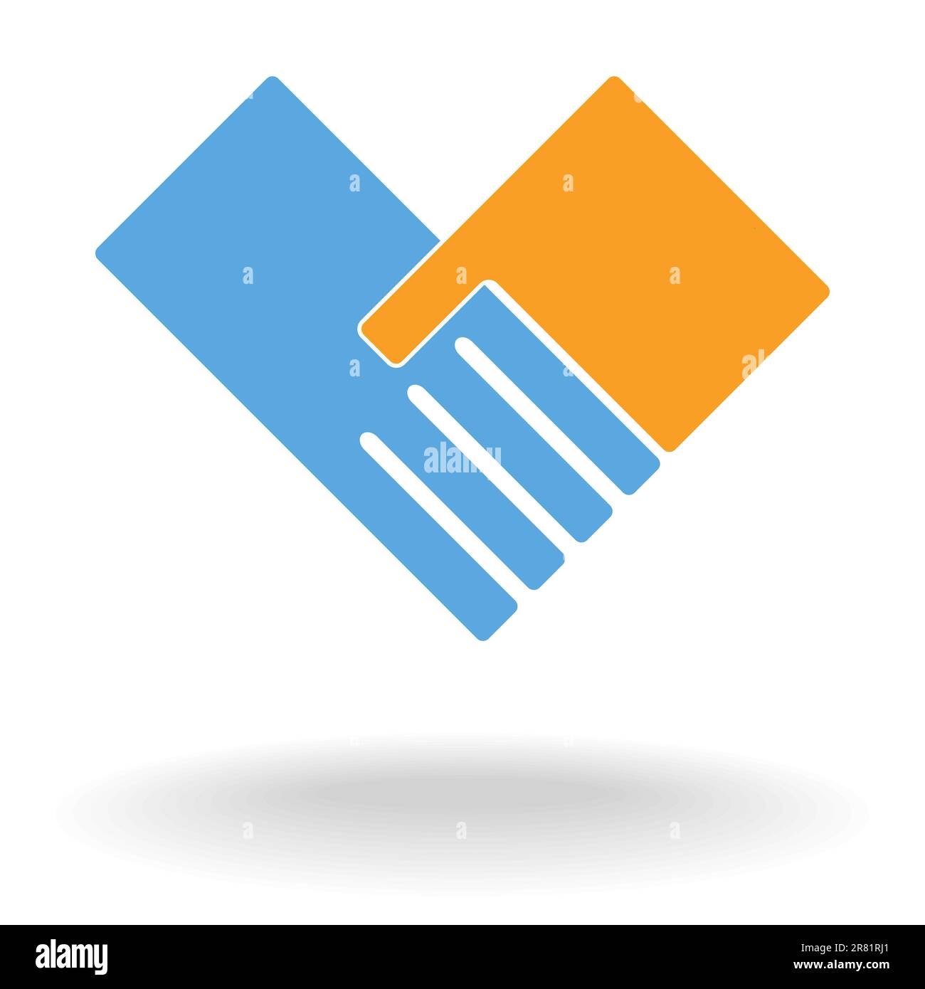 People support hand like heart background. Vector logo pattern ...