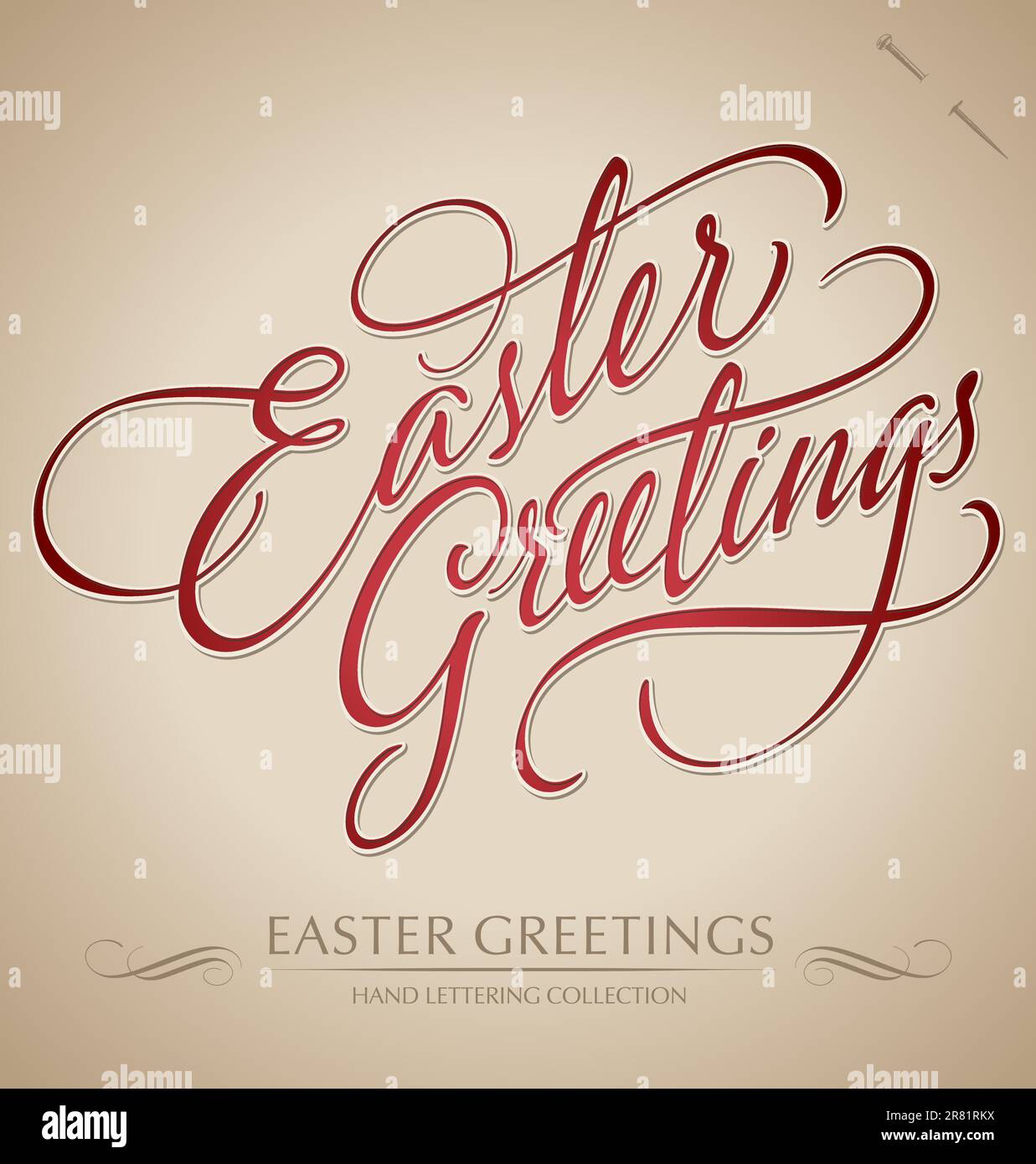 'easter greetings' hand lettering - handmade calligraphy; vector ...