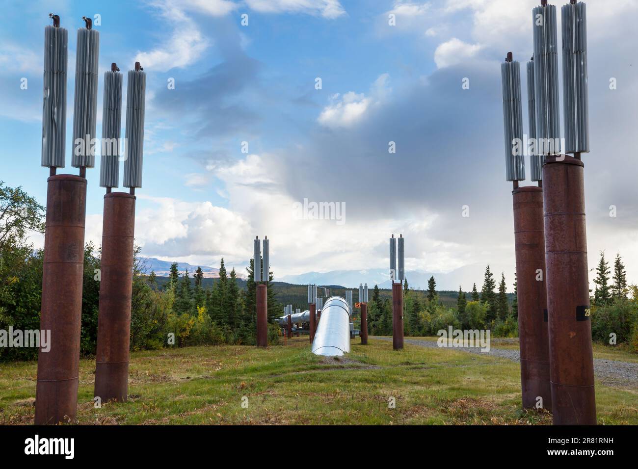 USA, Alaska, Dalton Highway pipeline in valley Stock Photo - Alamy