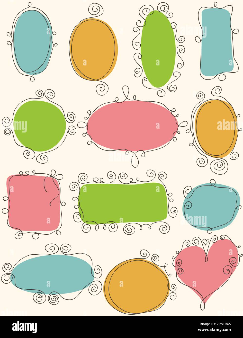 Sketch of hand drawing frames. Vector design elements Stock Vector ...