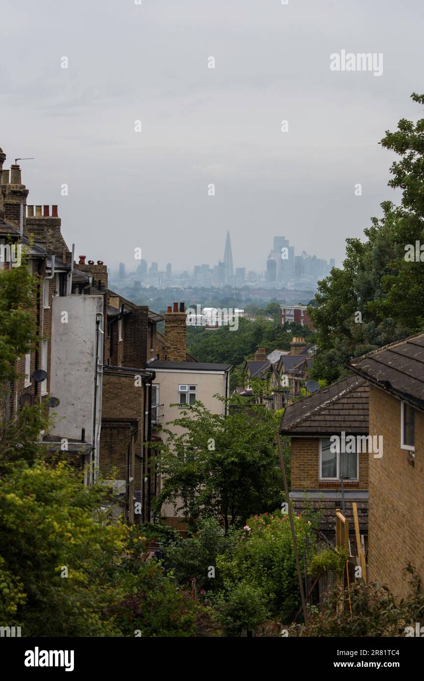 City of London and terraced London houses that no-one can afford Stock ...