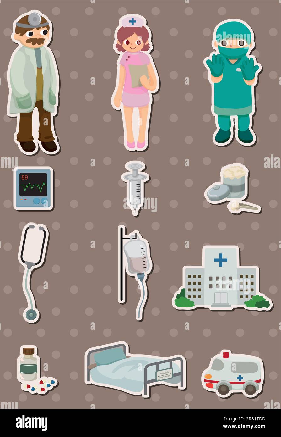 cartoon hospital stickers Stock Vector Image & Art - Alamy