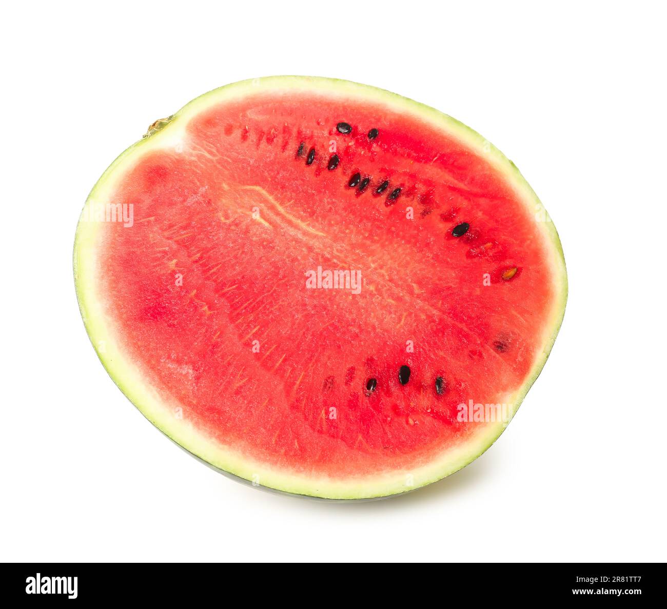 Half of fresh watermelon on white background Stock Photo - Alamy