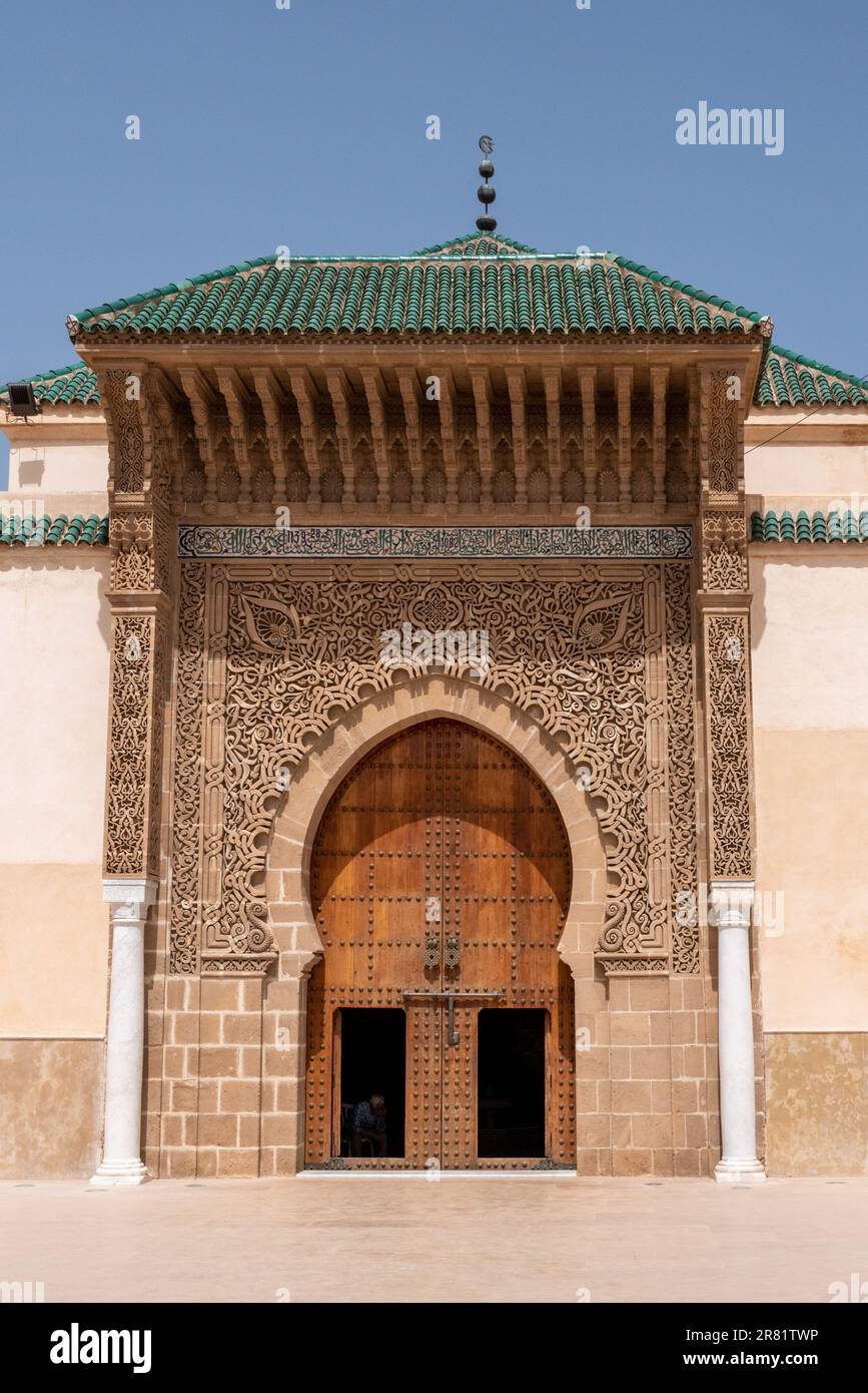 Famous mausoleum of Moulay Ismail in downtown Fes, Morocco Stock Photo ...