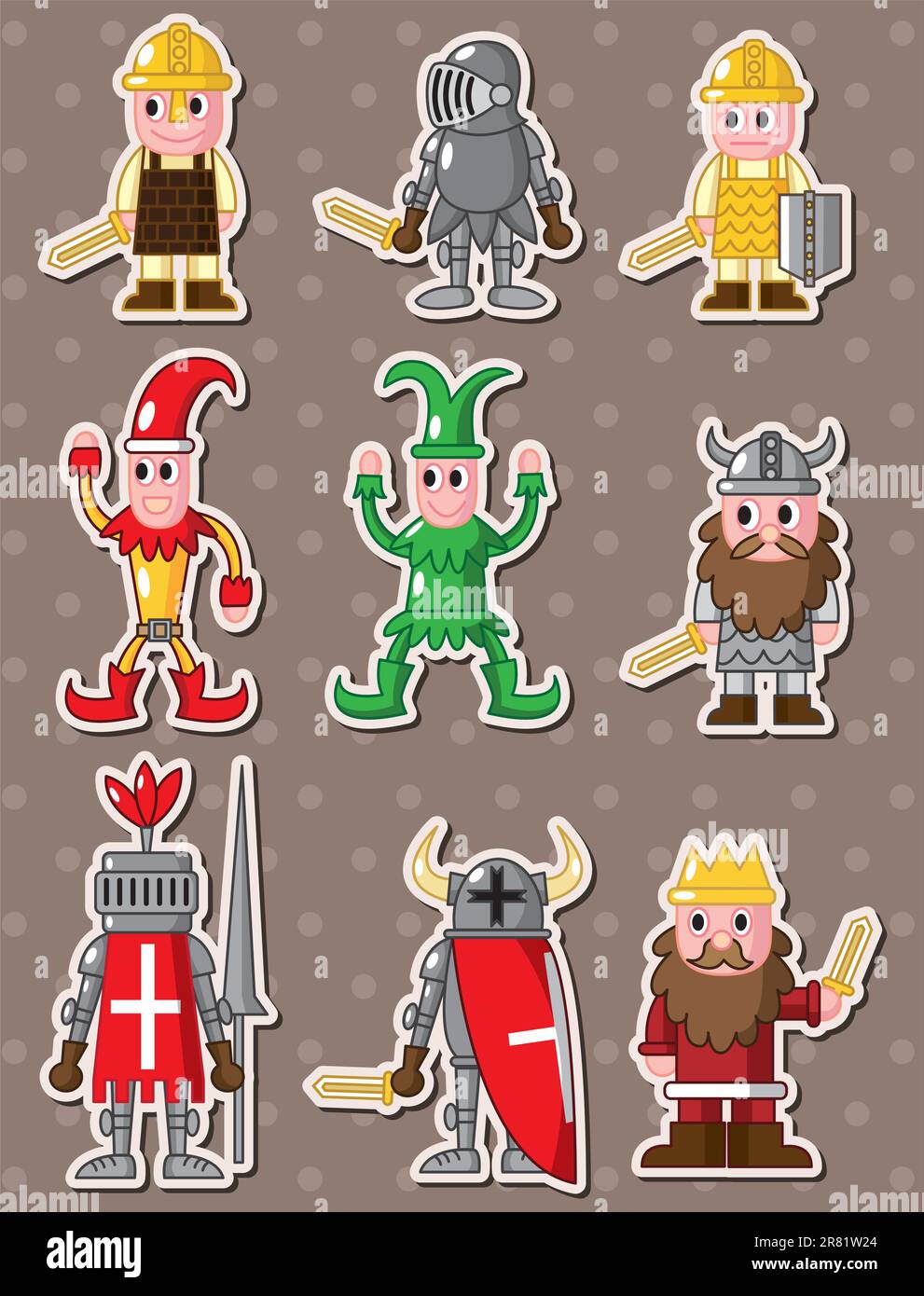 cartoon medieval people stickers Stock Vector Image & Art - Alamy