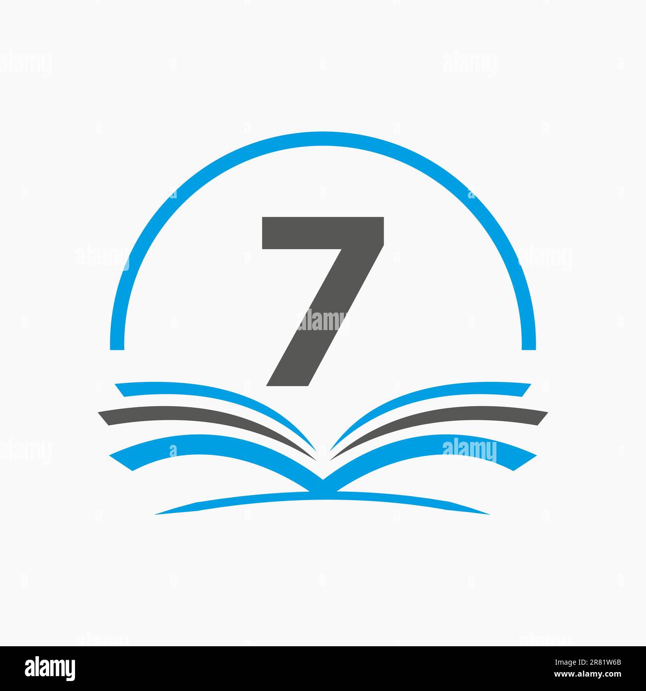 Letter 7 Education Logo Book Concept. Training Career Sign, University ...