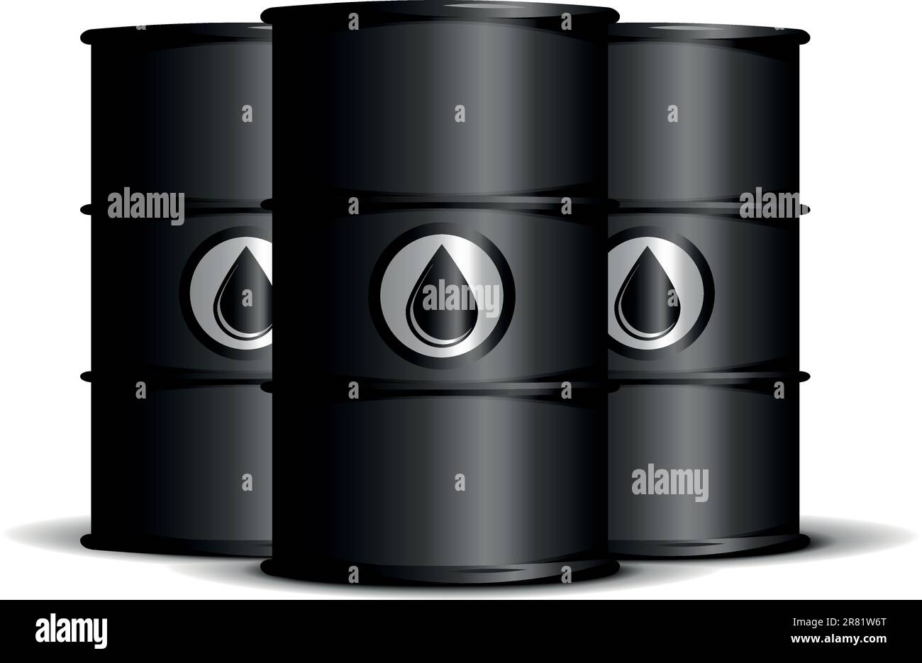 illustration of black barrels with oil labels Stock Vector Image & Art ...