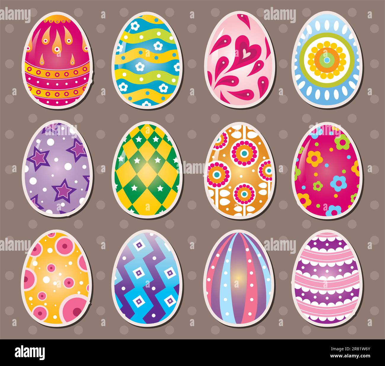 cartoon Easter egg stickers Stock Vector Image & Art - Alamy