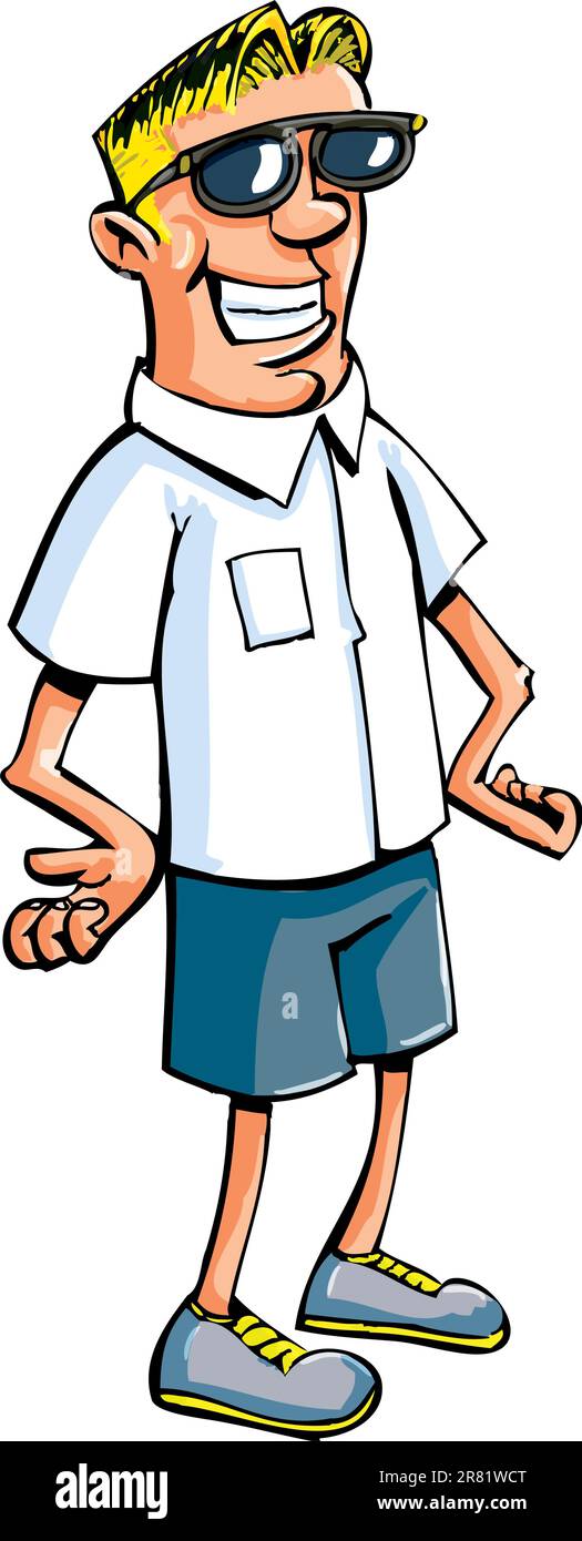 Cartoon of geeky nerd. Isolated on white Stock Vector Image & Art - Alamy